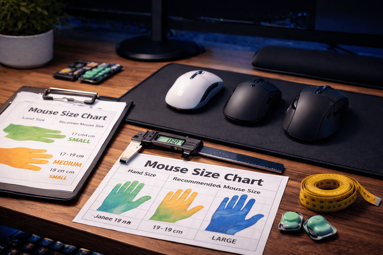 Mouse Size Chart (Gaming Mouse Size Guide for Hand Size)